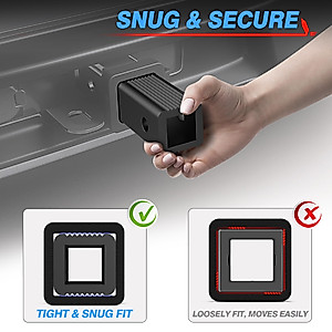 MICTUNING 2 inches Class III/IV to 1-1/4 inches Class I/II Receiver Hitch Adapter Insert Sleeve Mount Adapter - 2 inches to 1.25 inches Receiver Reducer Converter for Bike Rack and Cargo Carriers