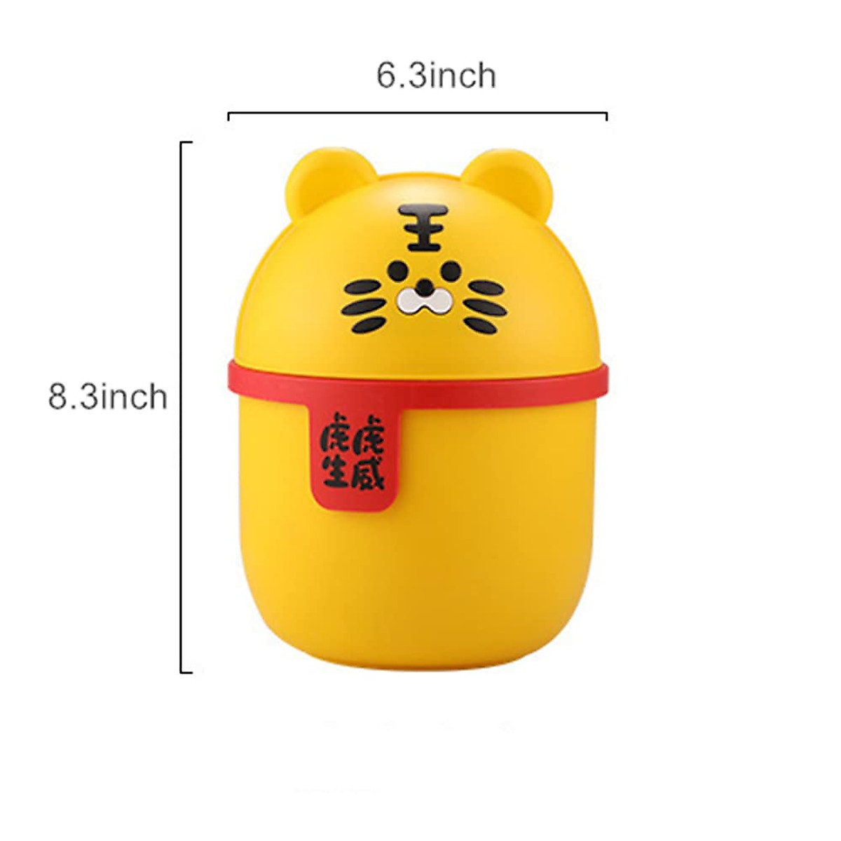ESD Cute Mini Desktop Trash can Trash Can for Office Desktop Coffee Table Kitchen Small Garbage Can Cute Plastic Trash Can Shake Cover Bucket Small Paper Basket(Yellow)