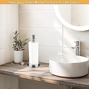 Aeibun Standing Napkin Holder Countertop - Napkin Roll Rack for Bathroom, Kitchen Counter,Apartment,Farmhouse(Silver)