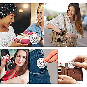 Sureio Pocket Hug Token Long Distance Relationship Keepsake Stainless Steel Double Sided Inspirational Gift with Keychain (Be Strong)