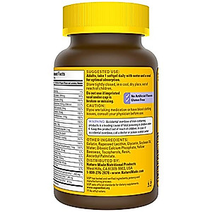Nature Made Postnatal Multivitamin + DHA 200 mg, 60 Softgels, to Support Nursing Moms & Babies During Breastfeeding, Postnatal Vitamins & Nutrients Include Iron, Vitamin D3, Calcium, Iodine