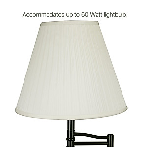 Leick Home 9037-MED One Drawer Swing Arm Lamp Side Table with Shelf, Medium Oak