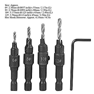 4 PCS Anti-Sinking Drill Bit Set Hexagon Head Woodworking Drill Bit Tool Solid Anti Dust Wood Cutting Kit