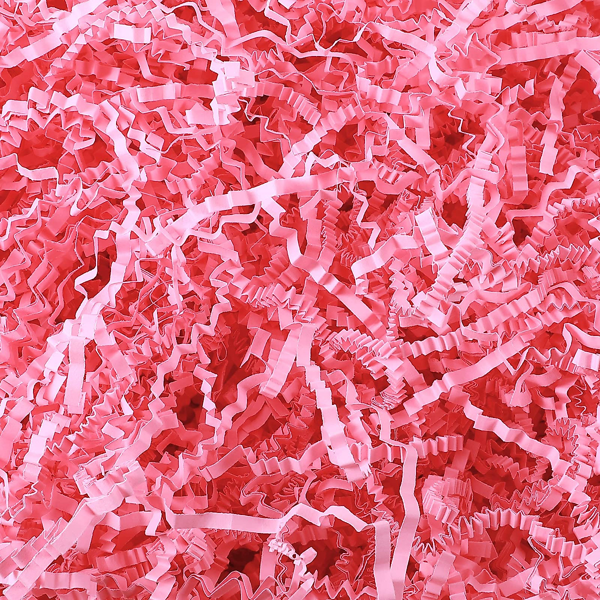 Crinkle Cut Paper Shred Filler Shredded Paper for Gift Box Crinkle Paper Metallic Shredded Crinkle Cut Paper Easter Grass Tissue Paper for Wedding Birthday Wrapping Boxes Bags (1/2 LB, Pink)