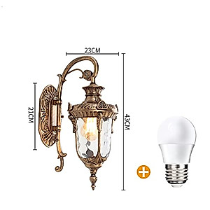 Wall Light, Wall Sconces, European Retro Aisle Garden Light, Anti-Corrosion and Anti-Rust Wall Light, Outdoor Sconce Light, Aluminum Engraving Wall Light,Compatible with Patio, Terrace, Hallway, Porch
