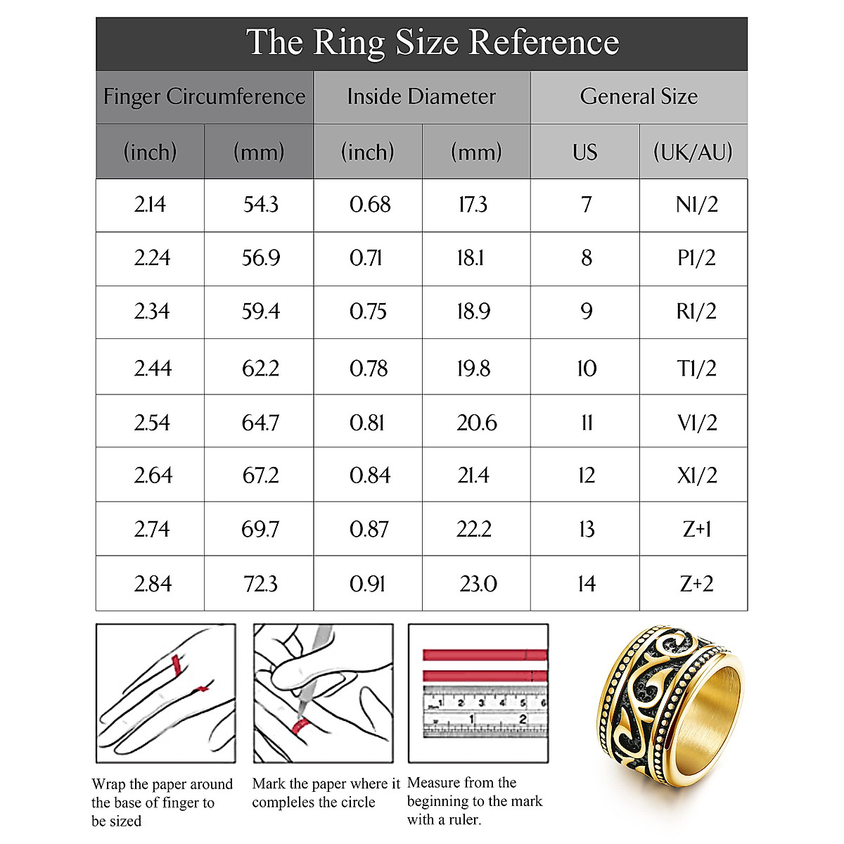 Jstyle 4Pcs Stainless Steel Signet Biker Rings Set Cuban Chain Spinner Ring Vintage Celtic Knot Band Rings Beveled Polished Edge Comfort Fit 9