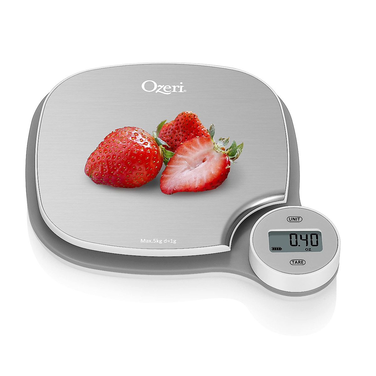 Ozeri Battery-Free Kitchen Scale, Kinetic Charging Technology, Stainless Steel