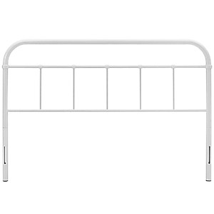 Modway Serena Rustic Farmhouse Style Steel Metal White Headboard Size, Queen