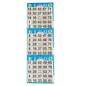 American Games Bingo Paper Game Cards – 3 Card – 10 Bingo Sheets – 100 Books – 10 Colors, Made in USA