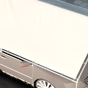 Outsunny 10' x 20' Carport Replacement Top Canopy Cover, UV Resistant and Water Resistant Car Port Portable Garage Tent Cover with Ball Bungee Cords, White, Only Cover