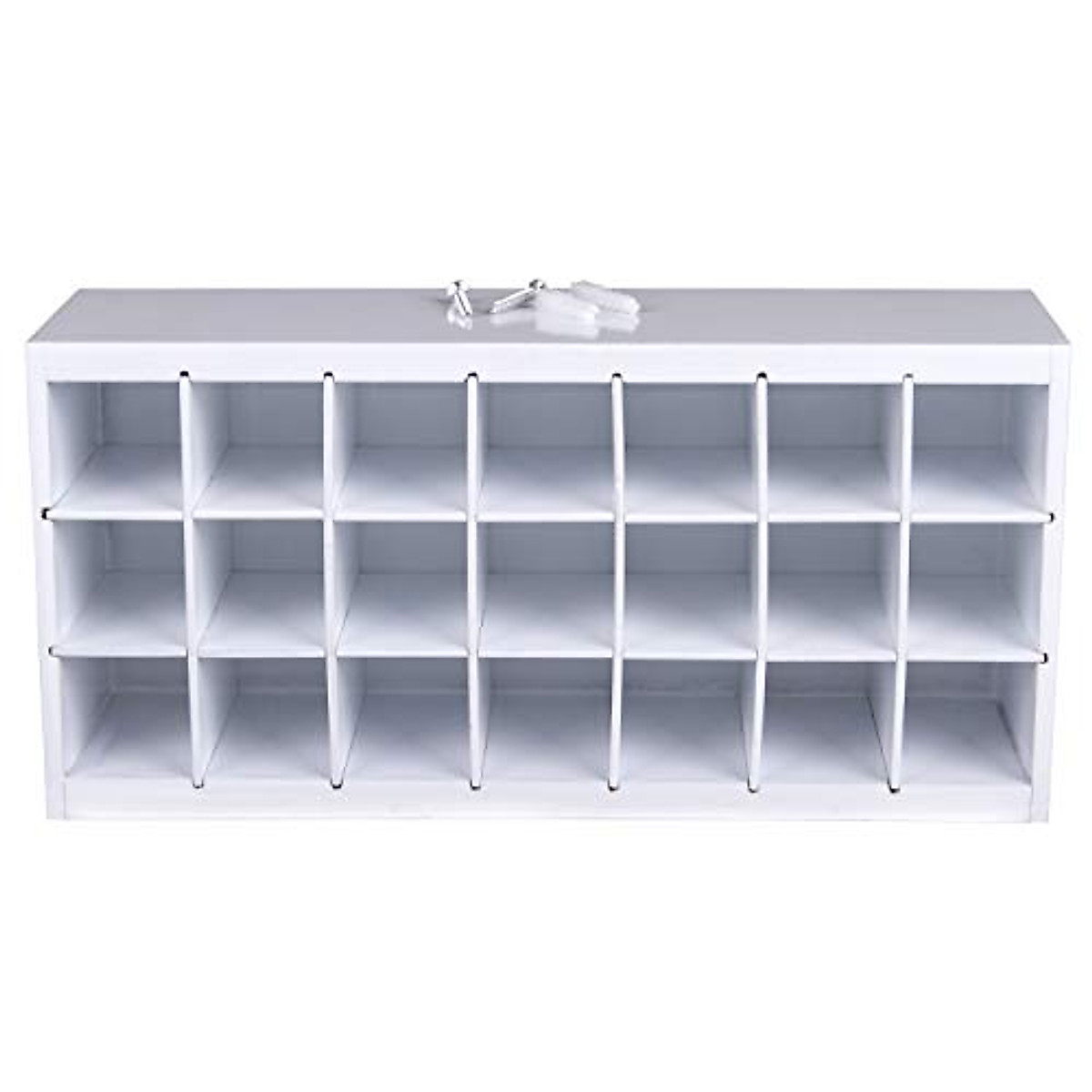 ArtBin 6828AG Paint Storage Tray, Art & Craft Supply Storage, Super Satchel System Accessory, Wall Mountable 21 Compartment Paint Organizer, White