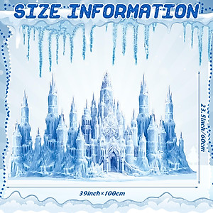 Watersay Snowflake Castle Cardboard Winter Snow Themed Party Decoration Blue Castle Photography Background Snowflake Castle Table Decoration Winter Snowflake Themed Party Supplies