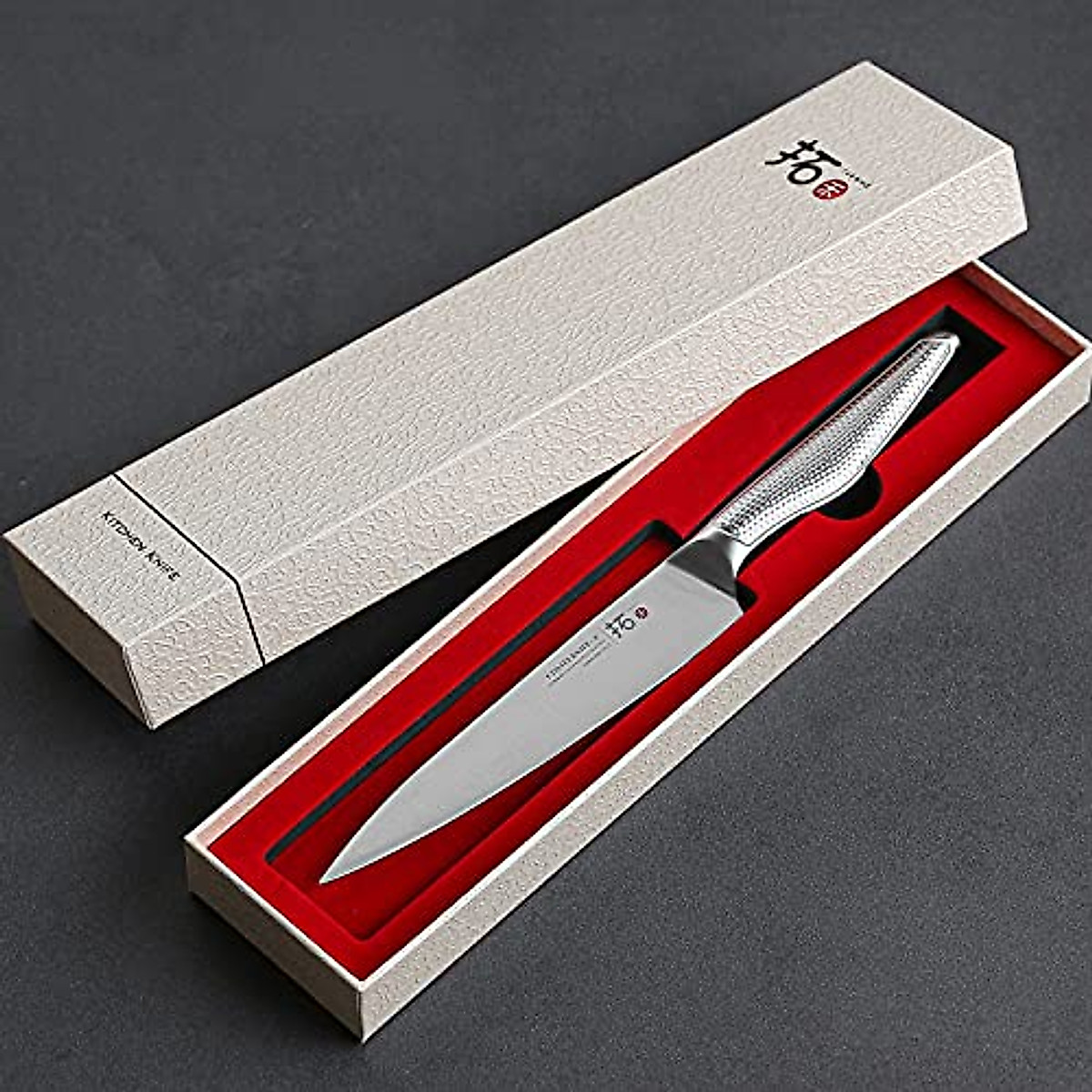 TURWHO Chef Utility Knife 6 inch Ultra Sharp Food Knife with Ergonomic Hollow Handle German Stainless Steel Small Kitchen Knife for Cooking Chopping