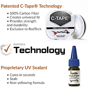 RodTeck Universal Fit Tiptop Kit | Freshwater and Inshore | Fishing Rod Tip Repair Kit