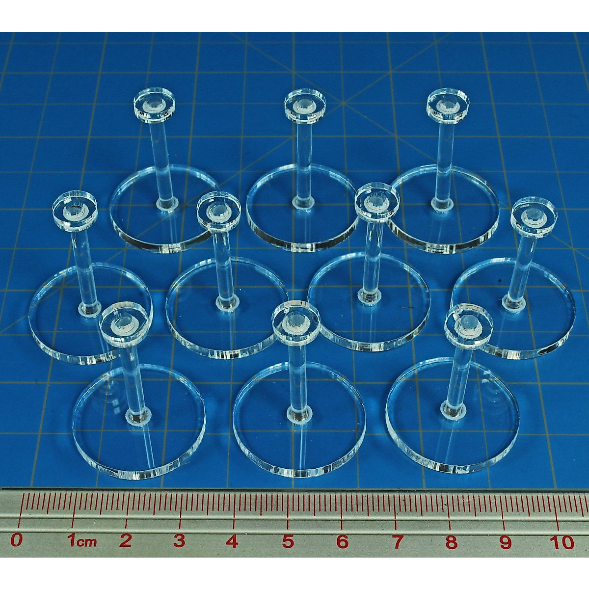 LITKO 27mm Circular Flight Stand Kit | Compatible with Star Wars: Legion | 3mm Clear with 1.25 inch Peg | 10 Pack