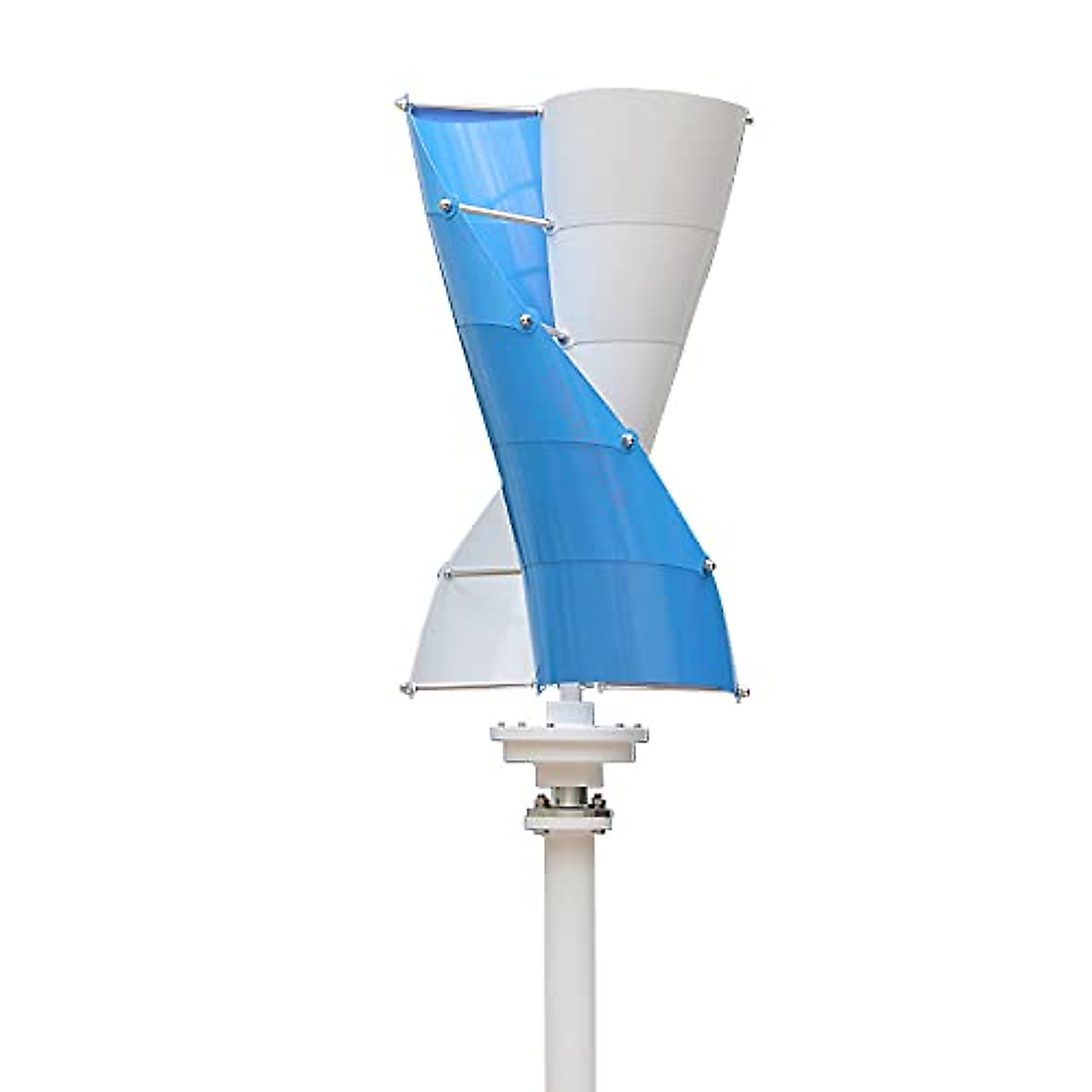 HUIZHITENGDA No Noise Vertical Wind Turbine Generator,9000W Vertical Axis 12V 24V 48V Spiral Vertical Wind Turbine Generator for Outdoor Garden Lighting and Power Generation (Blue),48v