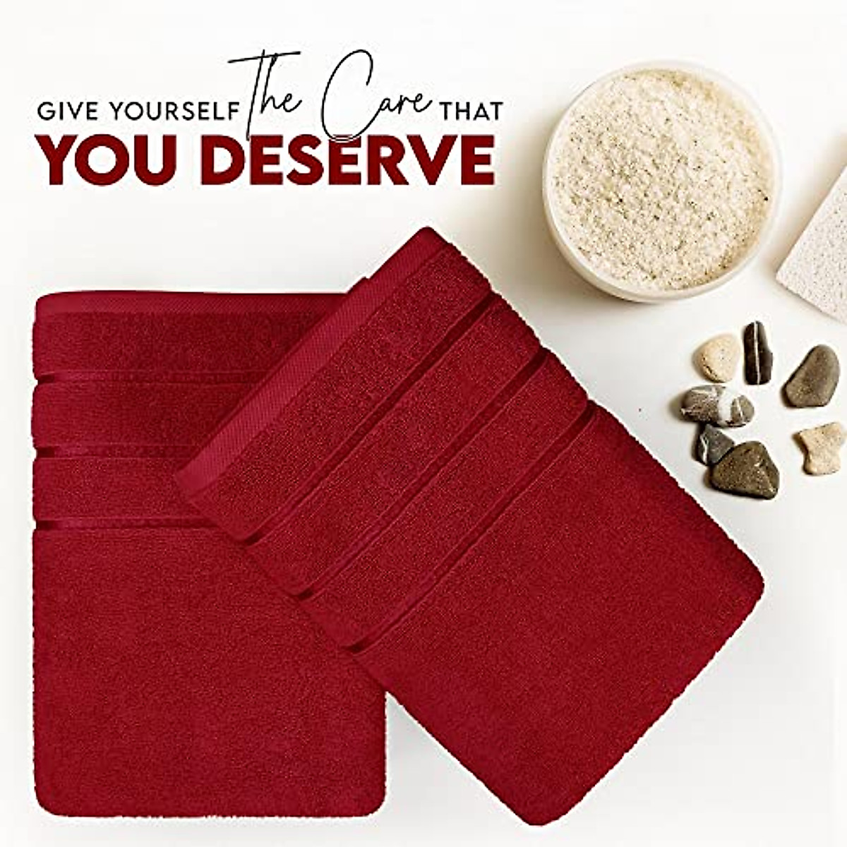 Utopia Towels - 6 Pack Viscose Hand Towels Set, (16 x 28 inches) 100% Ring Spun Cotton, Ultra Soft and Highly Absorbent 600GSM Towels for Bathroom, Gym, Shower, Hotel, and Spa (Red)