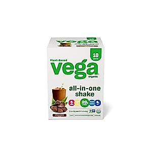 Vega Organic All-in-One Vegan Protein Powder, Chocolate - Superfood Ingredients, Vitamins for Immunity Support, Keto Friendly, Pea Protein for Women & Men, 14.7 oz (Packaging May Vary)
