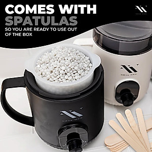 NOVA Melt Warmer for Hair Removal - Mini Waxing Kit with 4oz/125g Hard Wax Tablets, 1.1lb Waxing Sticks - Ideal for Face, Body, and Sensitive Areas