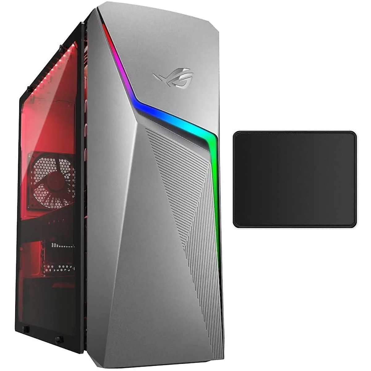 ASUS Newest ROG Strix GL10 Premium Gaming Desktop | AMD Ryzen 5 3600X | 16GB RAM | 512GB SSD+2TB HDD | NVIDIA GeForce GTX 1660TI | Gray | Windows 10 | with Mouse Pad Bundle