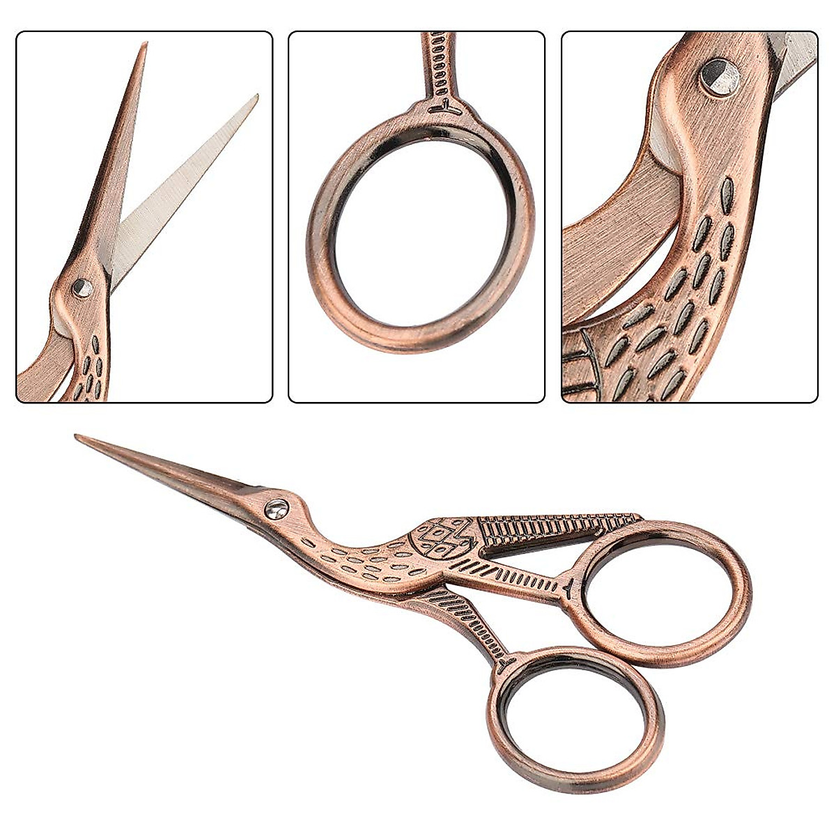 Vintage Stainless Steel Scissors Eyebrows Hair Trim Beauty Makeup Tool Tip Scissors Stainless Steel DIY Tools