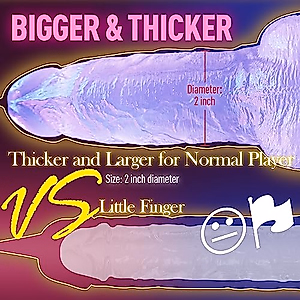 Clear Big Realistic Dildo - 8 Inch Thick Suction Cup Dildos for G-spot and Anal Play, Lifelike Penis for Hands-Free Play Sustory Adult Sex Toys for Women and Men