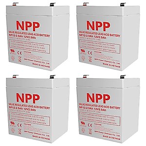 NPP 12V 2.9Ah Rechargeable AGM SLA Battery with F1 Terminals, for UPS, Emergency Light, Alarm Security System etc(4Pcs)