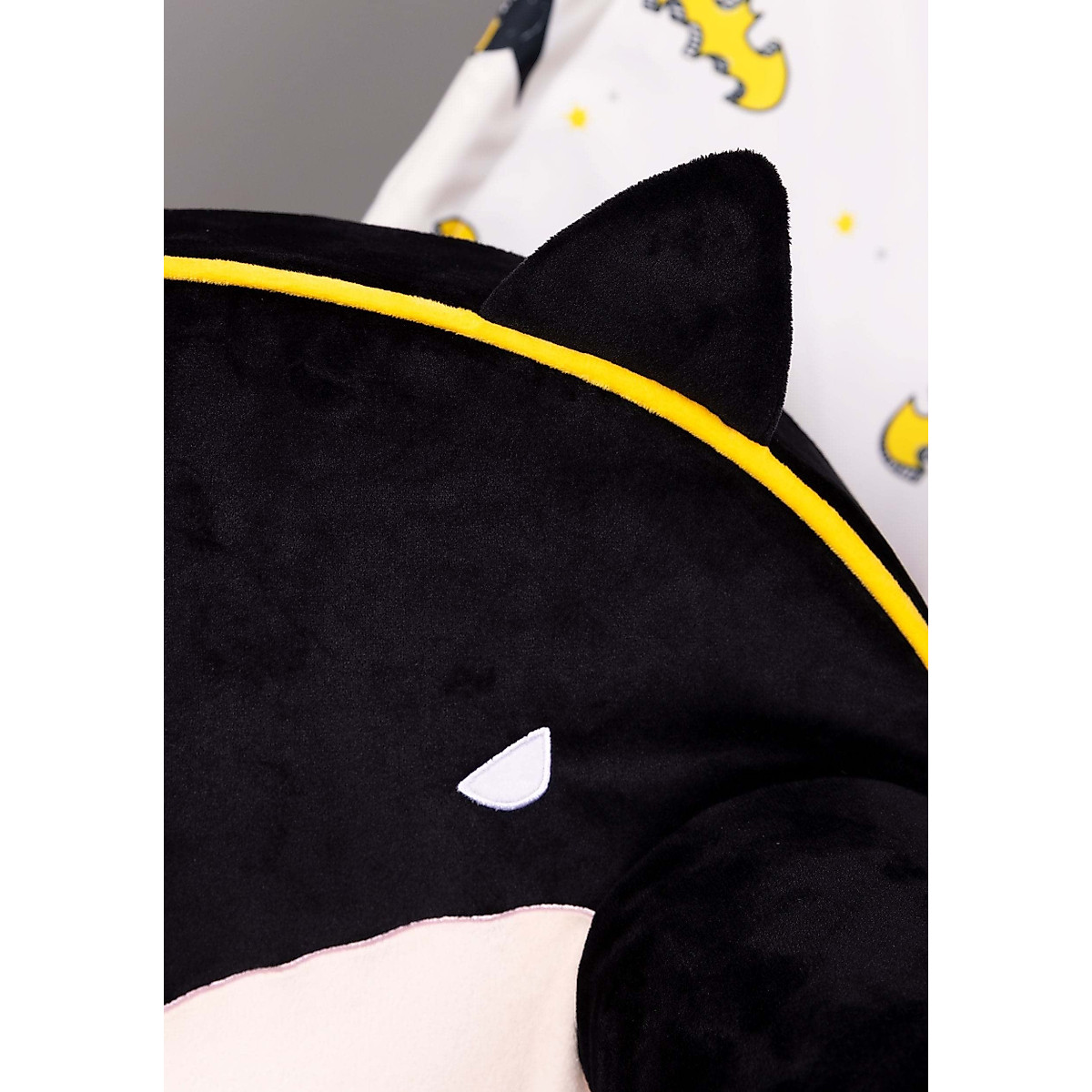 Fun Costumes Batman Face Chair Lounger Seat, DC Comics Iconic Black Comfy Soft Plush Seat Standard