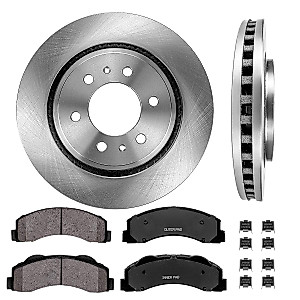 Callahan CRK11991 FRONT 350mm Premium OE 6 Lug [2] Brake Rotors + Ceramic Pads + Clips [fit Ford F-150 Expedition Linc Navigator]