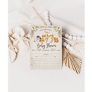 Your Main Event Prints Woodland Baby Shower Invitations, Fox Baby Shower, Boy Baby Shower, Deer Baby Shower, Little Fox, 20 Fill in Invitations and Envelopes