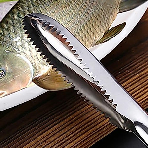 Fish Scaler Manual Stainless Steel Fish Skin Brush Scraping Fishing Scale Brush Graters Fast Remove Fish Cleaning Peeler Fish Scalers Sawtooth Fish Descaler Tool for Family Kitchen, Seafood Markets
