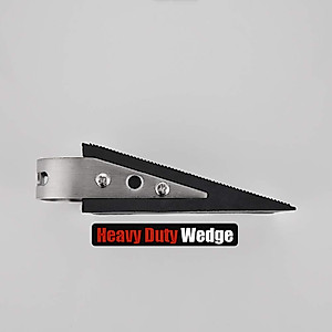 JQK Heavy Duty Door Stopper Rubber Wedge, 304 Stainless Steel Security Door Stops Works On All Floor Types, Brushed(4 Pack), DSB6-BN-P4