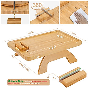 SINWANT Couch Arm Tray Table, Sofa Clip on Side Table for Armrest Tray, Couch Arm Table with Phone Holder,Sofa Arm Tray for Eating Drinks Remote