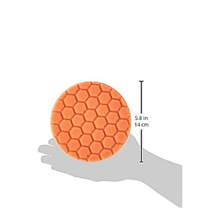 Chemical Guys BUFX_102_HEX5 Hex-Logic Medium-Heavy Cutting Pad, Orange, 5.5" Pad made for 5" backing plates, 1 Pad Included
