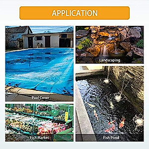 Pool Cover Pump Above Ground Sump Pumps Water Pump 850GPH Water Removal With 3 Adapters 16ft Drainage Hose (Black)