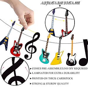 Guitar Banner Music Guitar Party Banners Guitar Birthday Party Decorations 2Pcs Music Party Banners for Rock Guitar Baby Shower Supplies