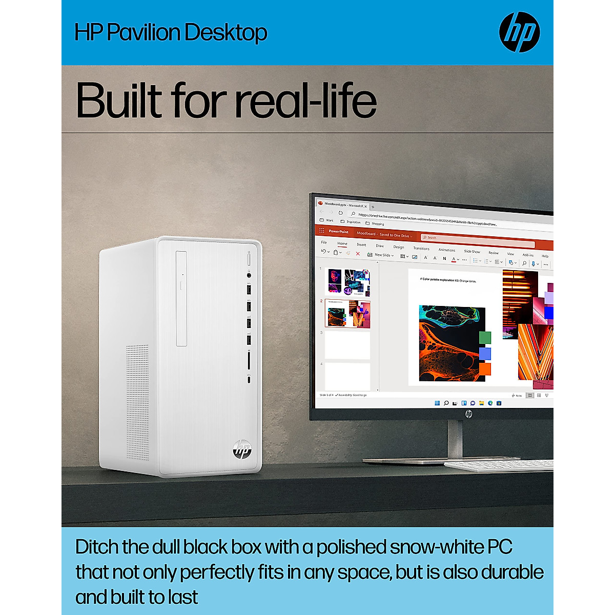 HP Pavilion TP01-3016 Home & Business Desktop, 12th Gen Intel® Core i5-12400, 32 GB DDR4 RAM, 1 TB SSD,Wi-Fi 6 + and Bluetooth® 5.2, Compact Tower Design, No Optical Drive, Windows 10 Professional