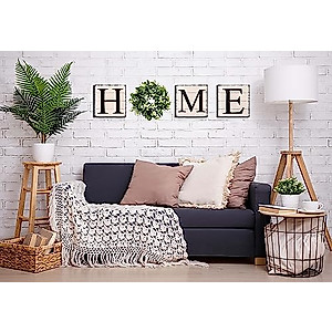 Farmhouse Wall Decor Room Decor Wood Home Sign with Artificial Eucalyptus for O, Rustic Hanging Wooden Sign with Letters Decorative Home Decor Clearance Living Room Decor