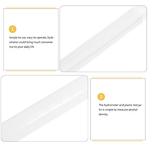 HEMOTON Triple Scale Hydrometer Plastic Test Jar Specific Hydrometer for Wine, Beer, Including 100ml Plastic Cylinder