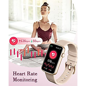 SHANG WING Smart Watches for Women Compatible with iPhone Android Phones, LYNN2 Slim Women's Watch Fitness Tracker Digital Watch with Heart Rate Monitor Pedometer Step/Sleep Tracker Waterproof Pink