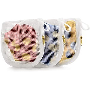 MIFNRO 3 Packs Delicate Laundry Bags for Reusable Face Masks and Reusable Makeup Remover Pads,Fine Mesh Wash Bags,Use YKK Zipper, with Hanger Loop, Portable Mask Storage Bag (3 Small)
