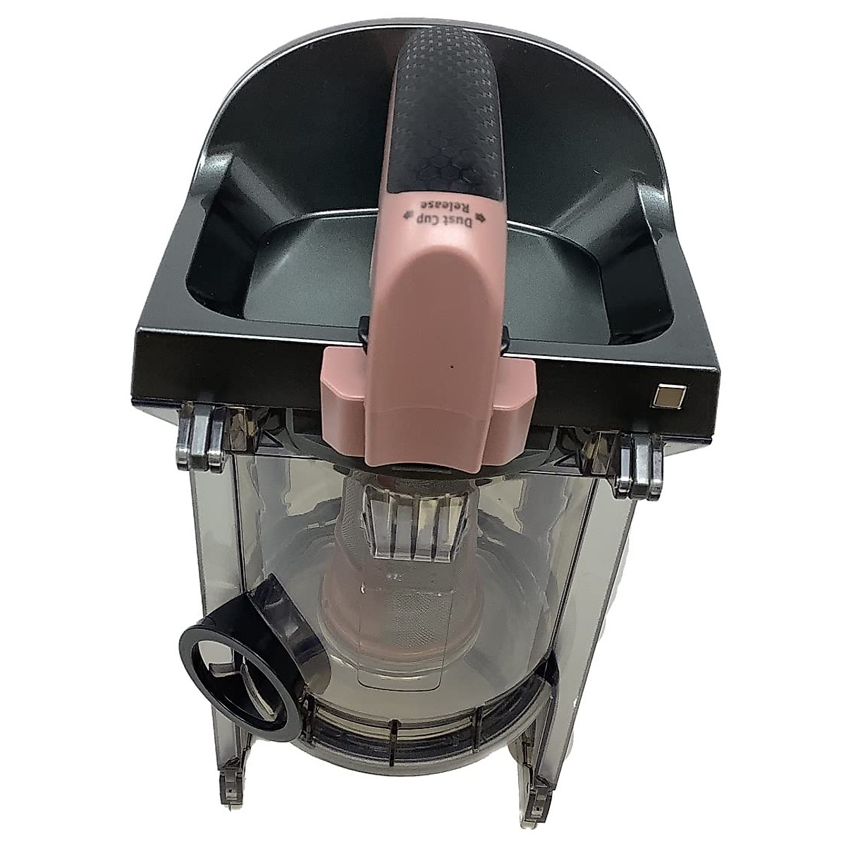 Shark Dust Cup Dirt Bin for Apex AX912 QU922Q QU922QBL QU922QPK QU922QRD QU922QRG DuoClean Self-Cleaning Upright Vacuum, Smokey Rose Clear and Black