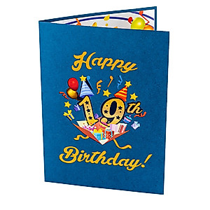 iGifts And Cards Happy 19th Blue Birthday 3D Pop Up Greeting Card – Awesome 19 Birthday Card Daughter, Son, Turning Nineteen Birthday Gift Grandson, Granddaughter, Unique Special Present, 5" X 7"
