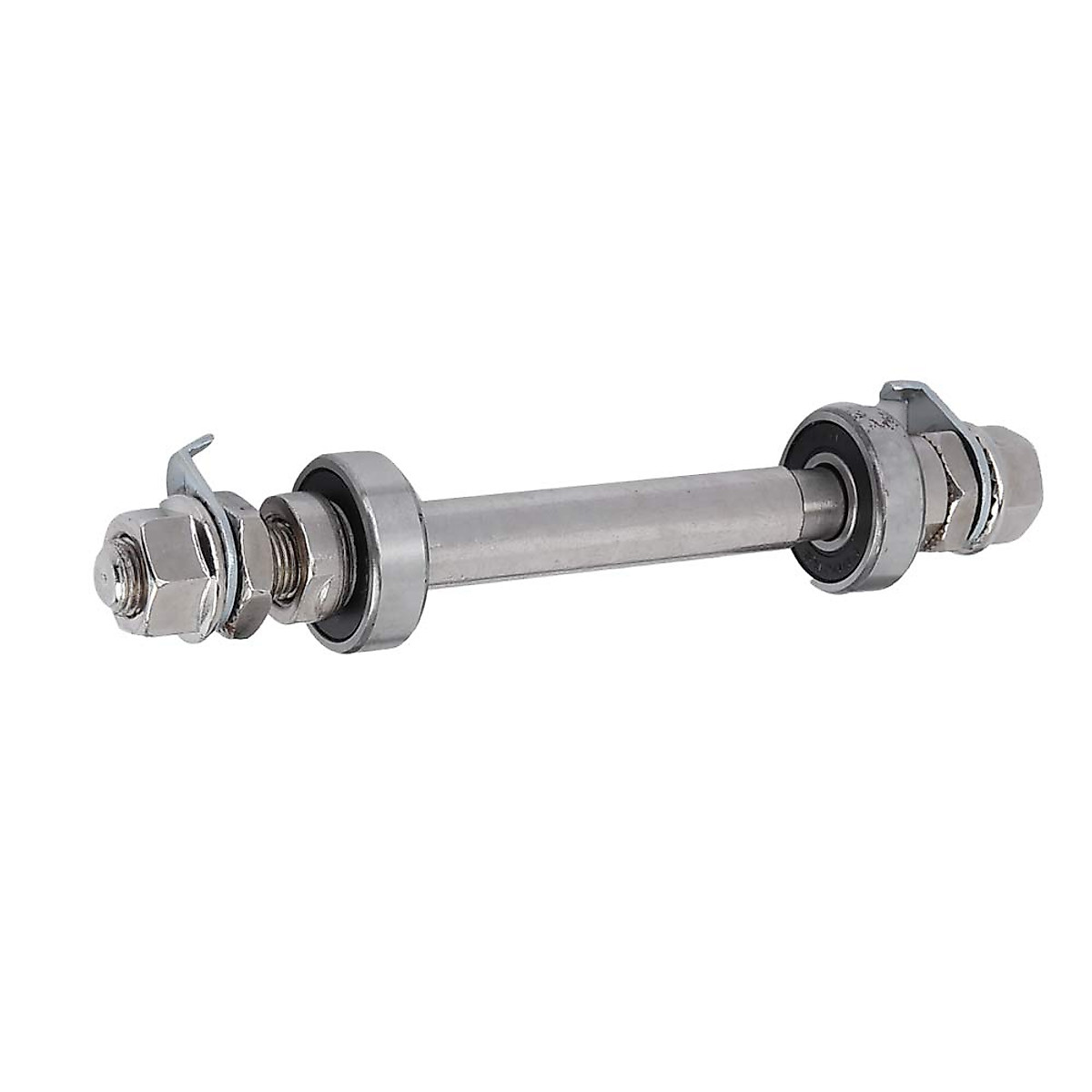 Bicycle Hub Axle Mountain Bike Paired Bearings Solid Axle Riding Equipment Bicycle Accessories,for Road Bikes and Mountain Bikes((Front) axle +6000 Bearing)