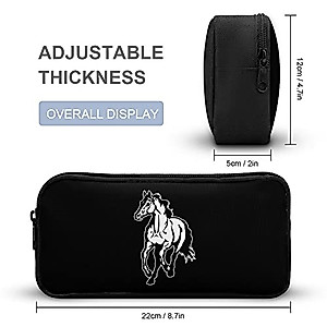 Arabian Horse Pencil Case Makeup Bag Big Capacity Pouch Organizer for Office College