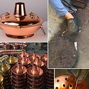 Chafing Dishes Dutch Oven for Bread Making Thickened Gas Copper Hot Pot Liquefied Gas Cassette Tableware Metal Copper Fire Boiler Home Shabu-shabu Hot Pot (Color : Brass, Size : 34cm)