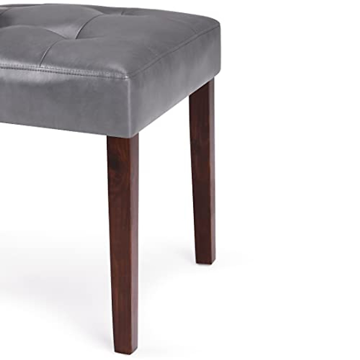 SIMPLIHOME Andover 19 Inch Contemporary Parson Dining Chair (Set of 2) in Stone Grey Vegan Faux Leather, For the Dining Room