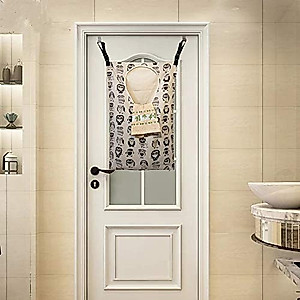 Amlrt Adjustable Door-Hanging Laundry Hamper with Stainless Steel Hooks