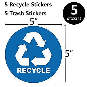 10 Pack Recycle Sticker for Trash Can,Recycle Stickers Trash Stickers,self-Adhesive Vinyl Decals Perfect for Kitchen Necessity Home Essentials,Home,Hotel.