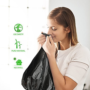 1.2 Gallon 80 counts Strong Trash Bags Garbage Bags, Bathroom Trash Can Bin Liners, Small Plastic Bags for home office kitchen, fit 5-6 Liter, 0.8-1.6 and 1-1.5 Gal, Black